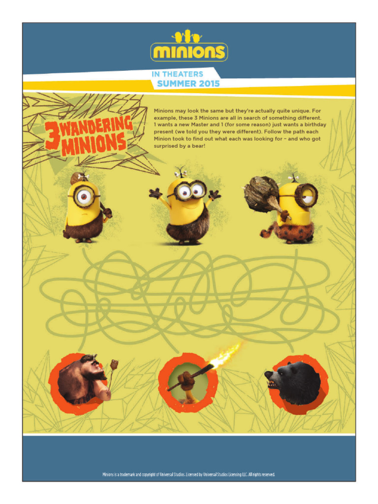 Activity Sheets From MINIONS | PDF