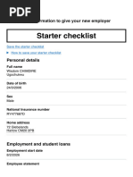 HMRC Starter Checklist Instructions | PDF