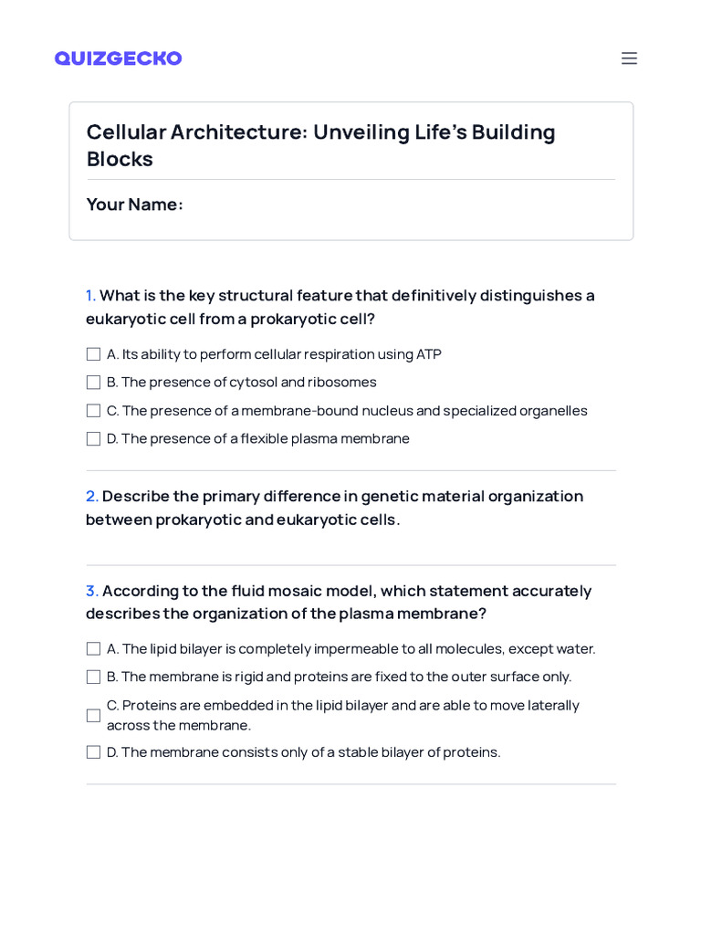 Cellular Architecture - Unveiling Life's Building Blocks | PDF | Cell ...