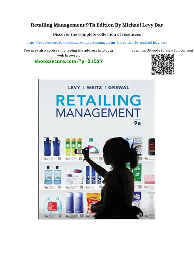 Retailing Management 9th Edition by Michael Levy Bar Online Version ...
