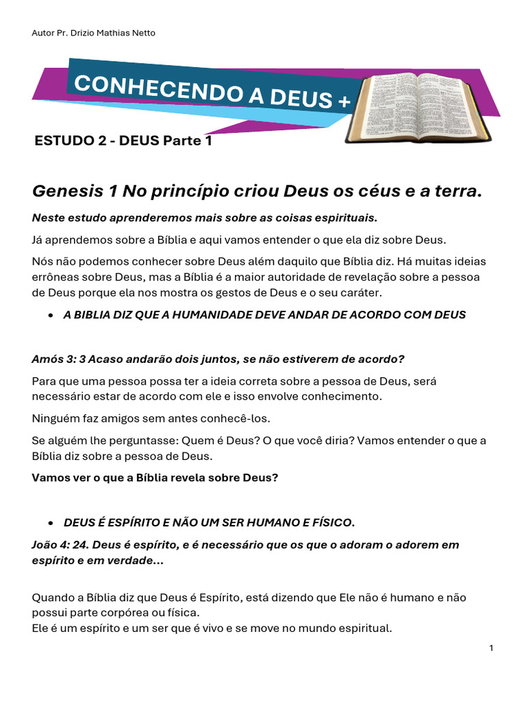 2. DEUS Parte 1 | PDF | Deus | Onisciência