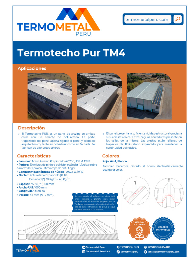 Ficha Tecnica - Termotecho (Pur) - Termometal Peru S.A.C. | PDF ...