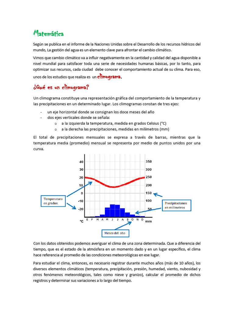 CN Matemática - CLIMOGRAMA - 5° 1° y 5° 2° | PDF | Clima | Ciencias de ...