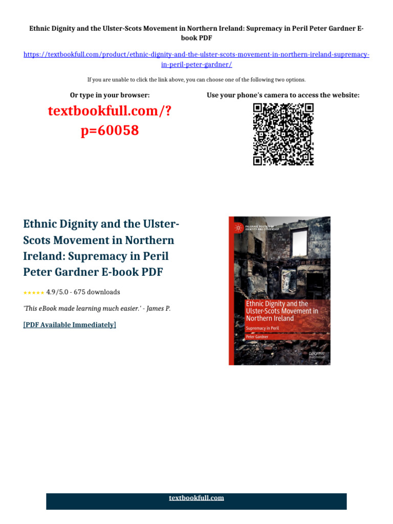Ethnic Dignity and the Ulster-Scots Movement in Northern Ireland ...