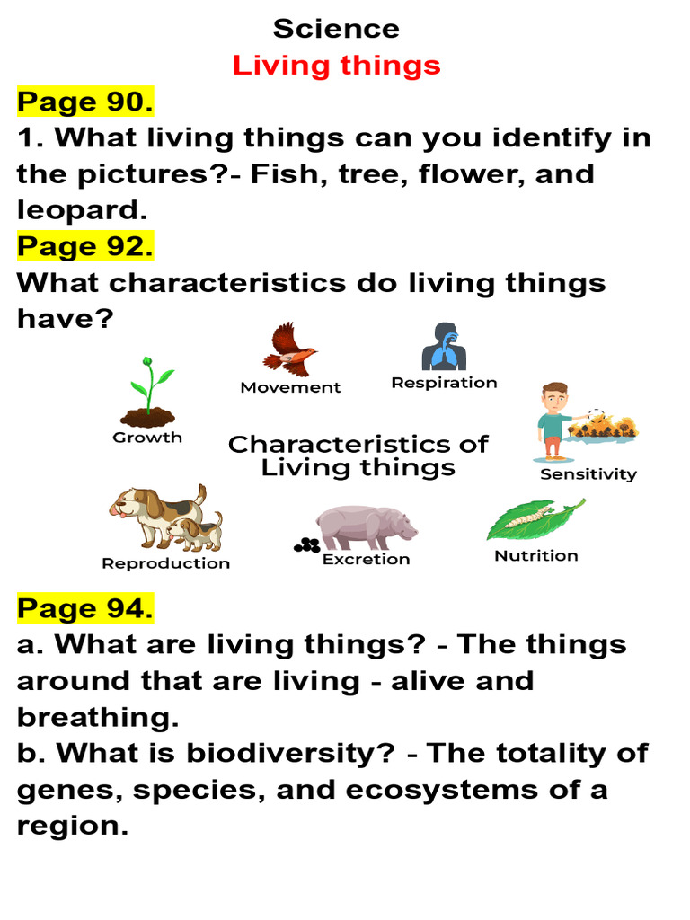 Science Class - Living Things | PDF