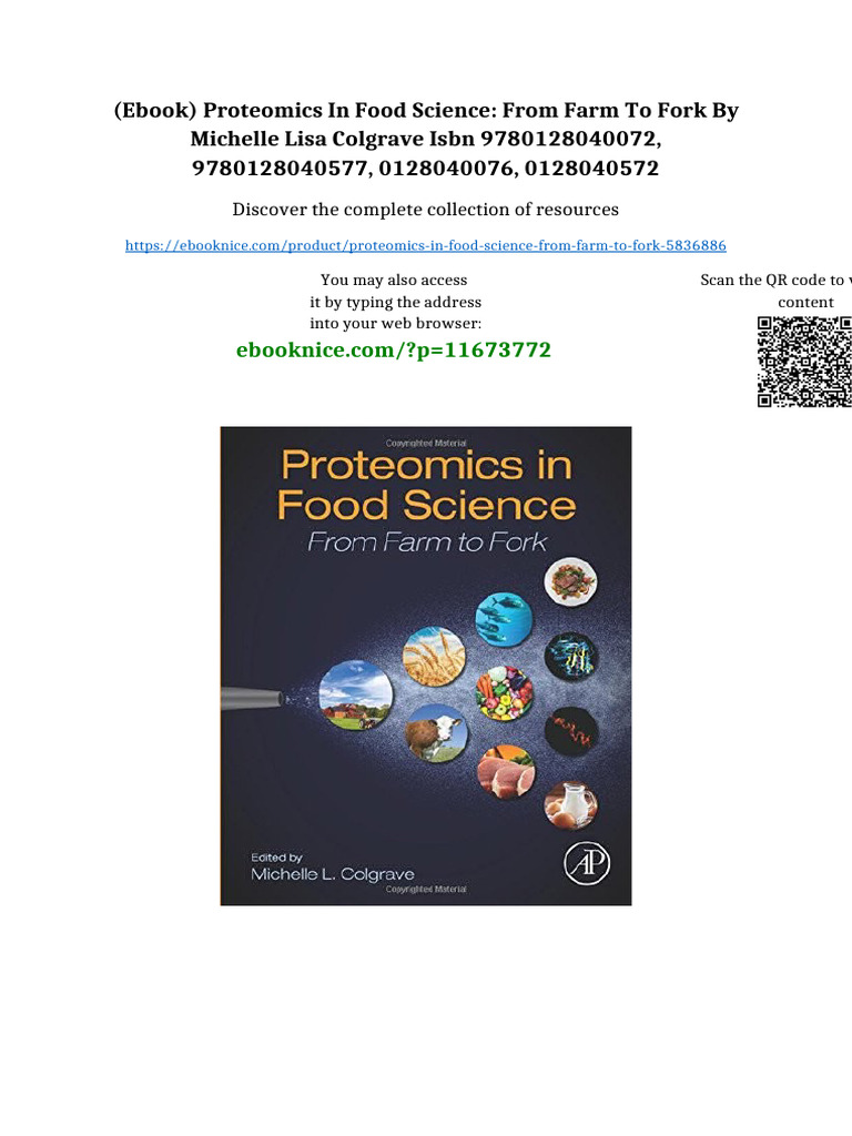 (Ebook) Proteomics in Food Science: from farm to fork by Michelle Lisa ...