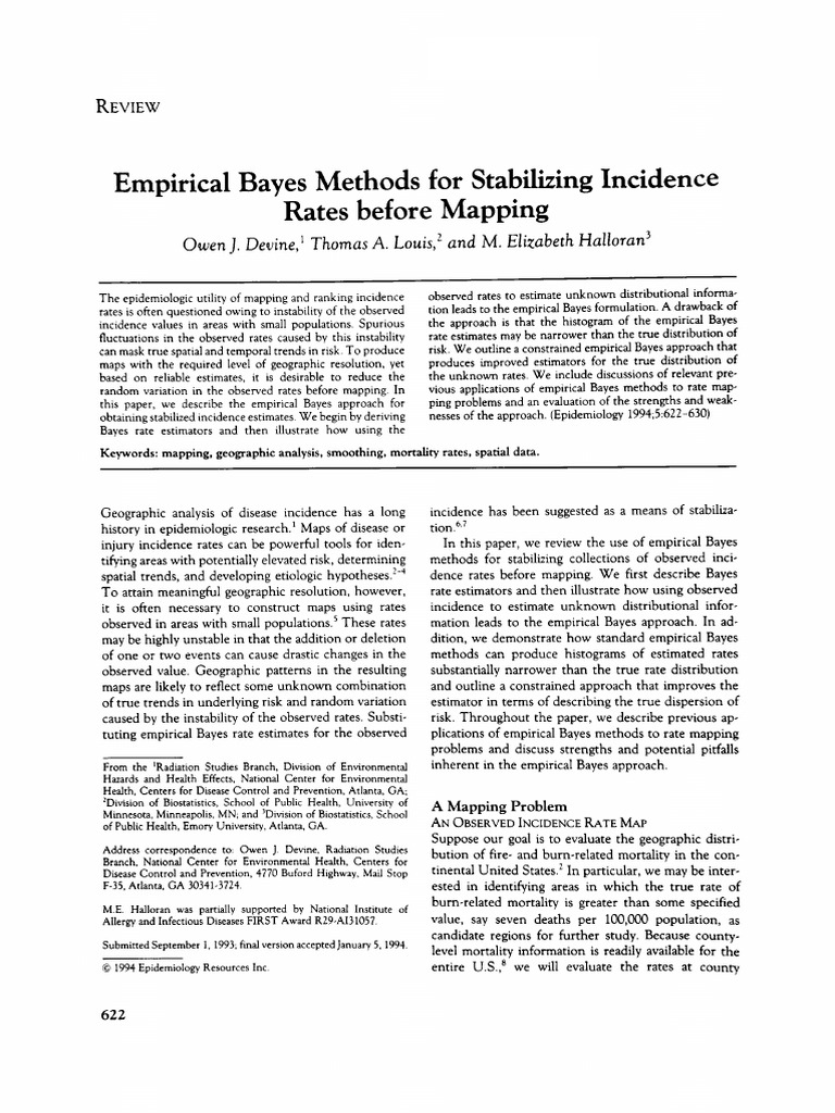 2 - Empirical Bayes Methods For Stabilizing Incidence Rates Befor ...