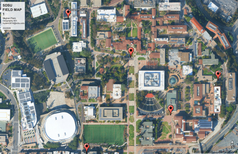 Plant SDSU Field Map 1 GEOG 401 Spring 2026 | PDF