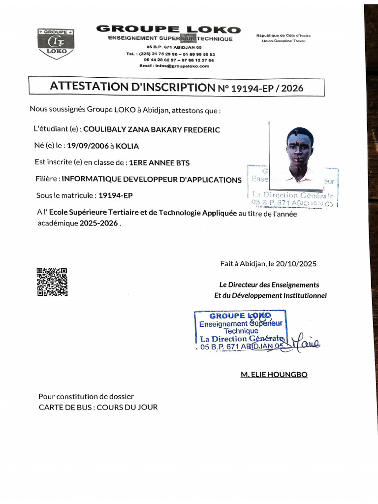 Attestation Groupe Loko | PDF
