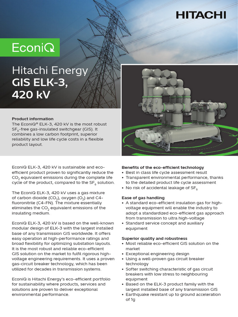 EconiQ_GIS_ELK-3_420kV_9AKK108467A3918_EN_AE25 | PDF