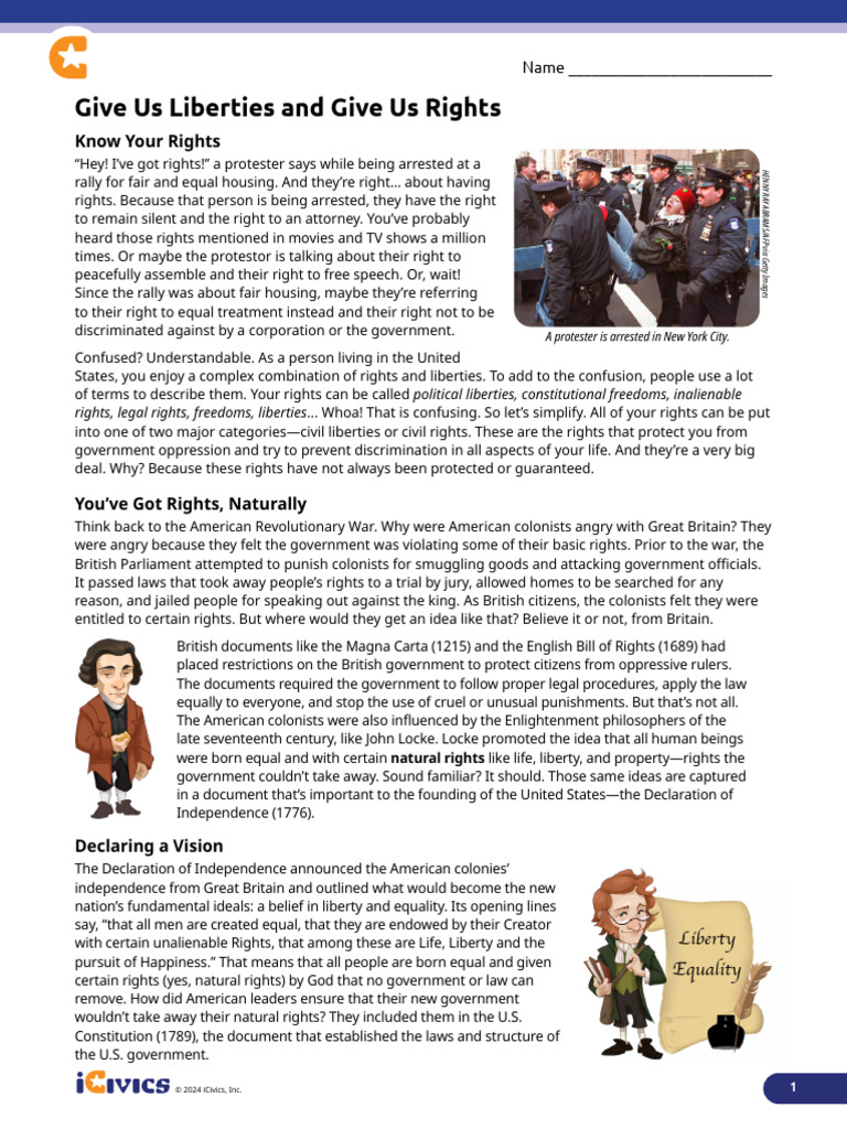 Give Us Liberties - Student Docs - 0 | PDF | First Amendment To The ...
