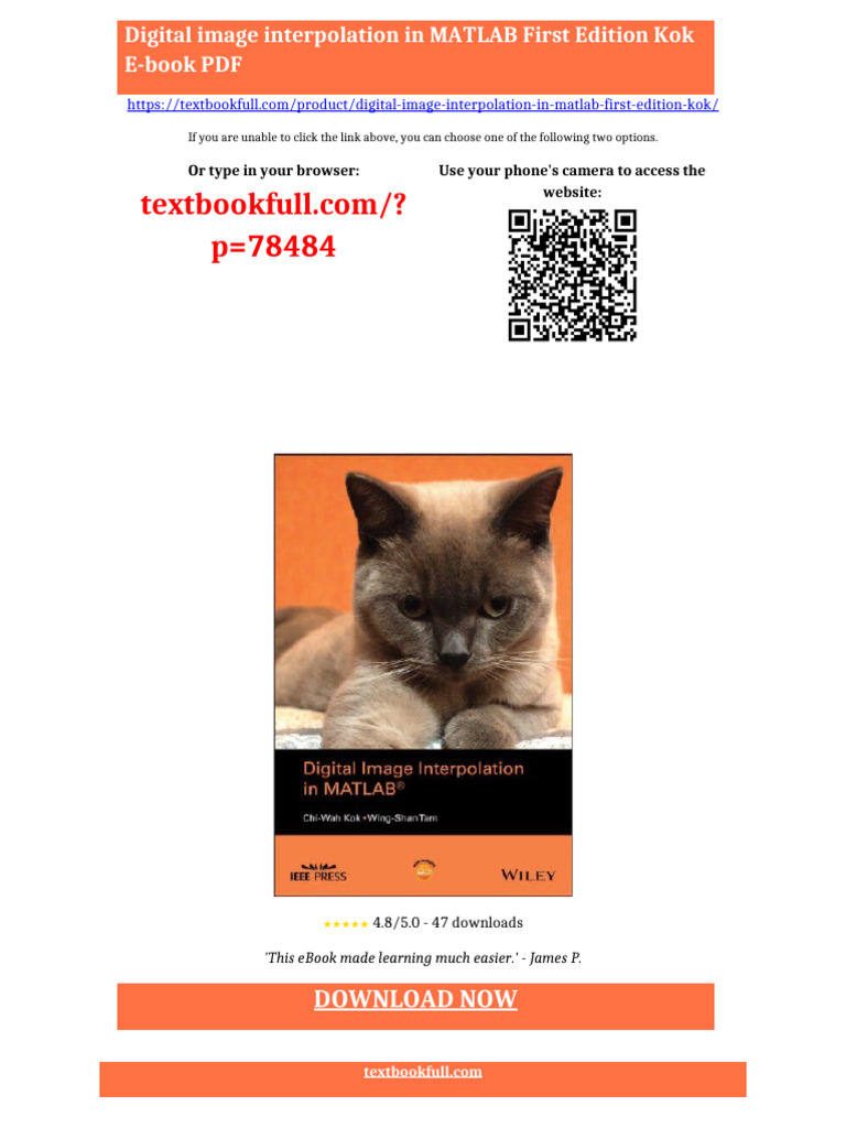 Digital image interpolation in MATLAB First Edition Kok eBook core ...