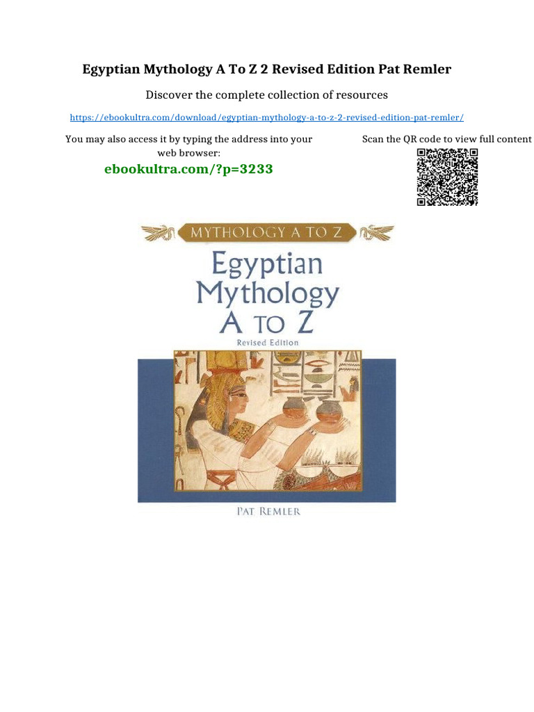 Egyptian Mythology A to Z 2 Revised Edition Pat Remler pdf version ...