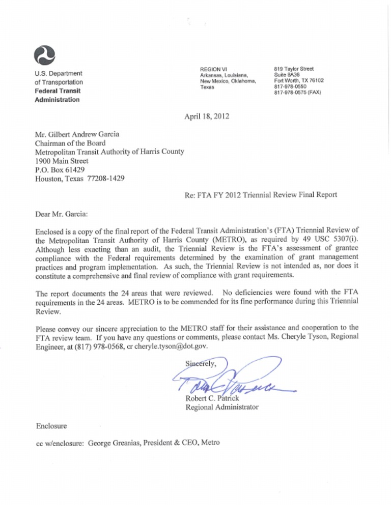 FTA 2012 Metro Triennial Review | PDF | Light Rail | Americans With ...