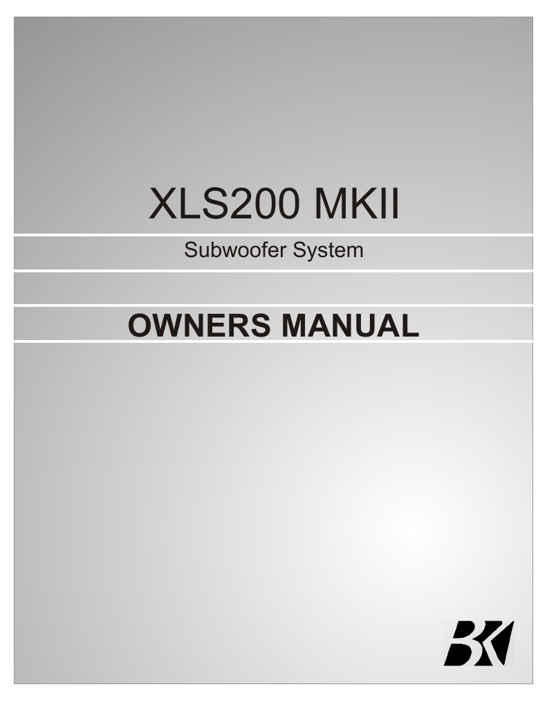 Xls200 Mk2 Manual | PDF | Loudspeaker | Amplifier