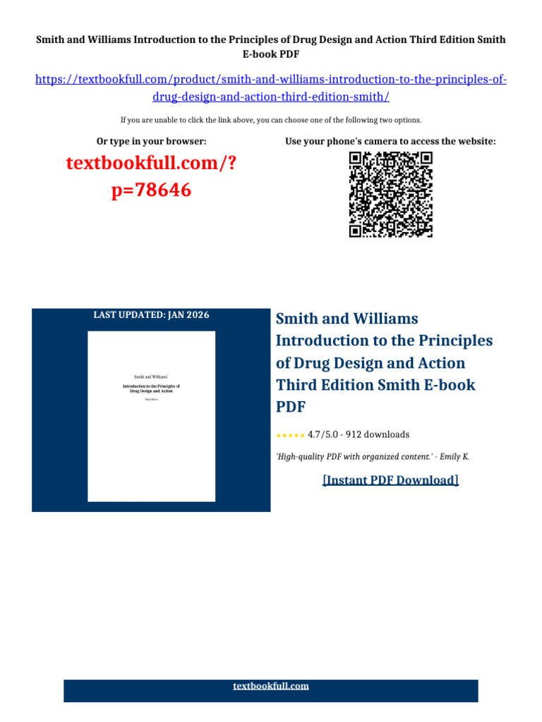 Smith and Williams Introduction To The Principles of Drug Design and ...