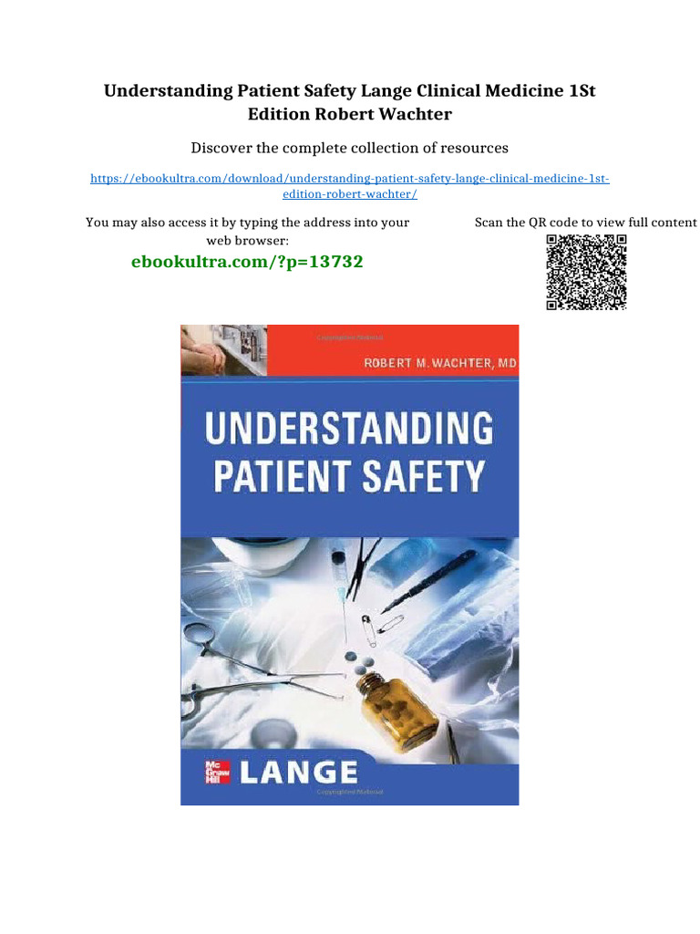 Understanding Patient Safety LANGE Clinical Medicine 1st Edition Robert ...