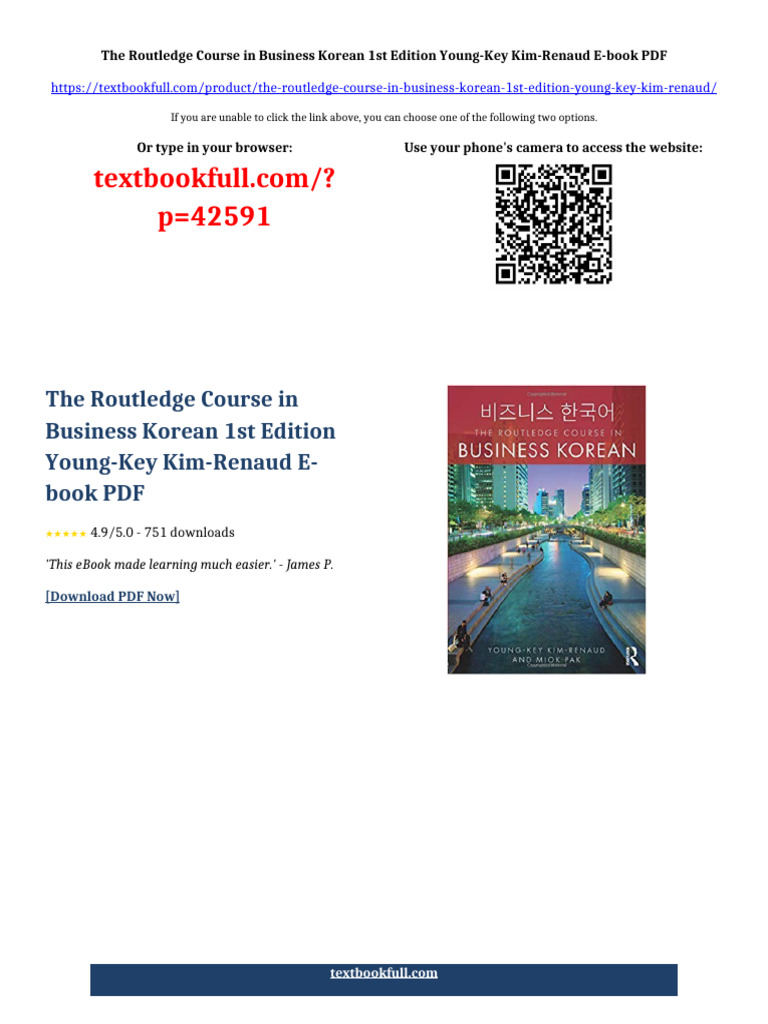 The Routledge Course in Business Korean 1st Edition Young-Key Kim ...