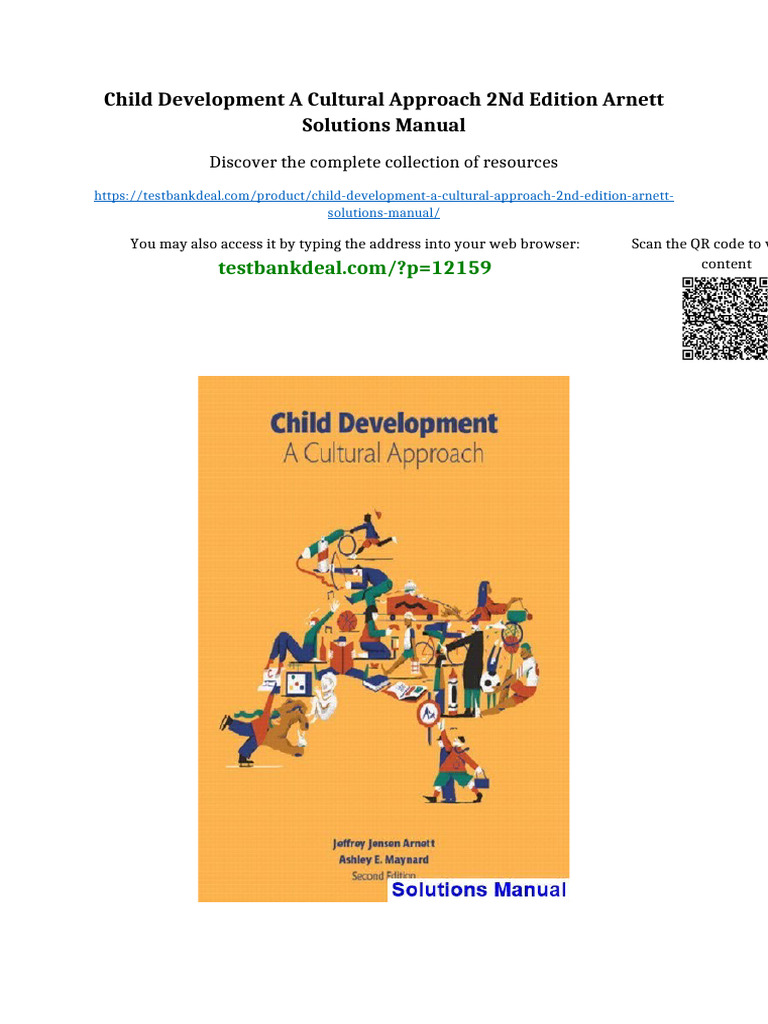 Child Development A Cultural Approach 2nd Edition Arnett Solutions ...