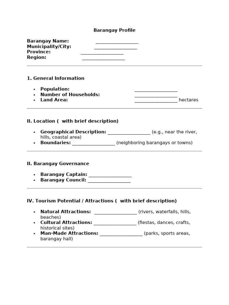 Barangay Profile Final | PDF