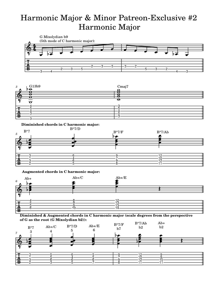 Harmonic Major & Minor Patreon-Exclusive #2 Harmonic Major | PDF ...
