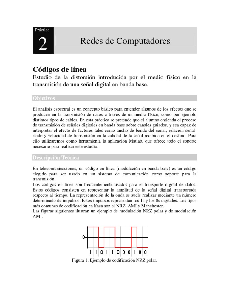 Redes de Computadores: Códigos de línea
