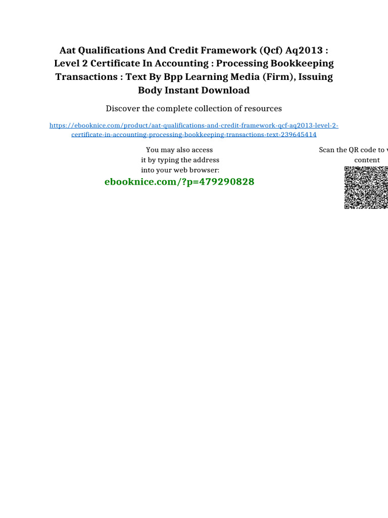 AAT qualifications and credit framework (QCF) AQ2013 : Level 2 ...