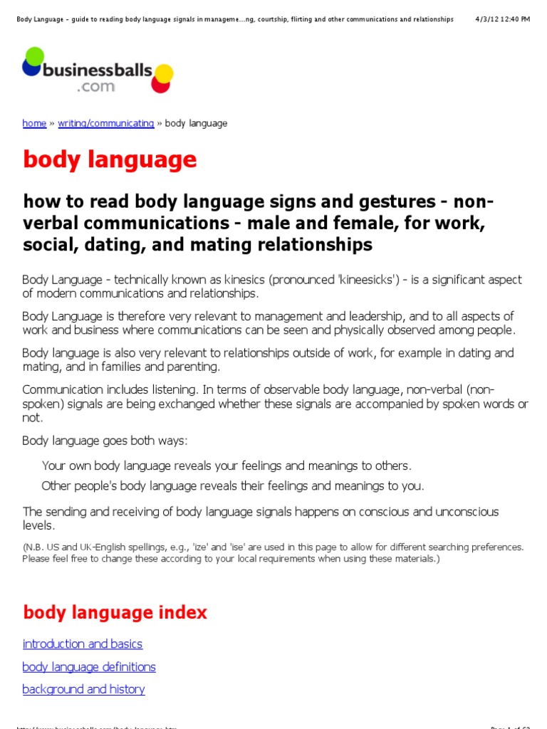 Body Language - Guide To Reading Body Language Signals in Management ...