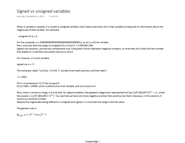 Signed Vs Unsigned | PDF