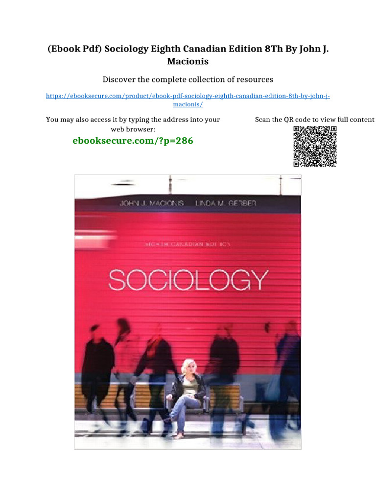 (eBook PDF) Sociology Eighth Canadian Edition 8th by John J. Macionis ...