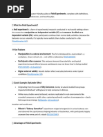 Lab vs Field Experiments Explained | PDF | Experiment | Validity ...