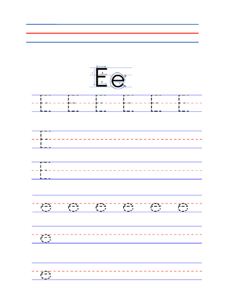 Tracing Letter Ee | PDF