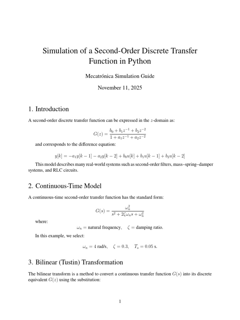 Sistema Disc Re to Segundo Orden | PDF | Damping | Algorithms