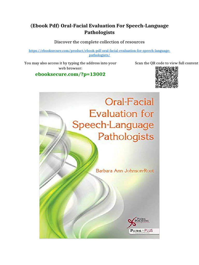 (eBook PDF) Oral-Facial Evaluation for Speech-Language Pathologists ...