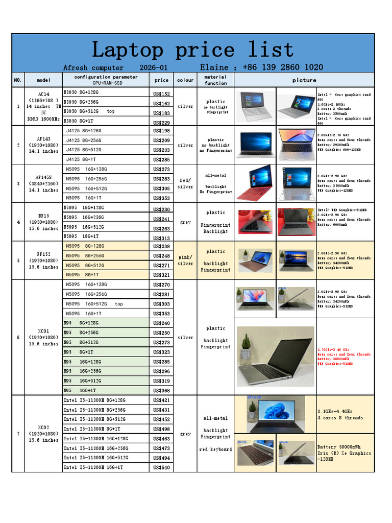 01 Laptop Price List-afresh(2026-02-10 21_12_24) | PDF | Computer ...