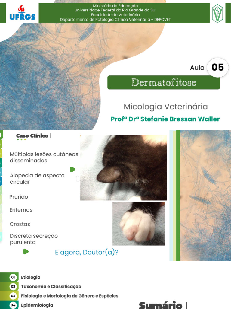 2025-2 - Aula 5 - Dermatofitose | PDF | Pele | Desinfetante