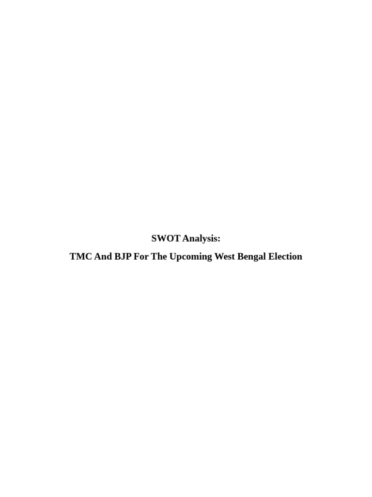 SWOT Analysis-WB Election | PDF | Bharatiya Janata Party | Narendra Modi