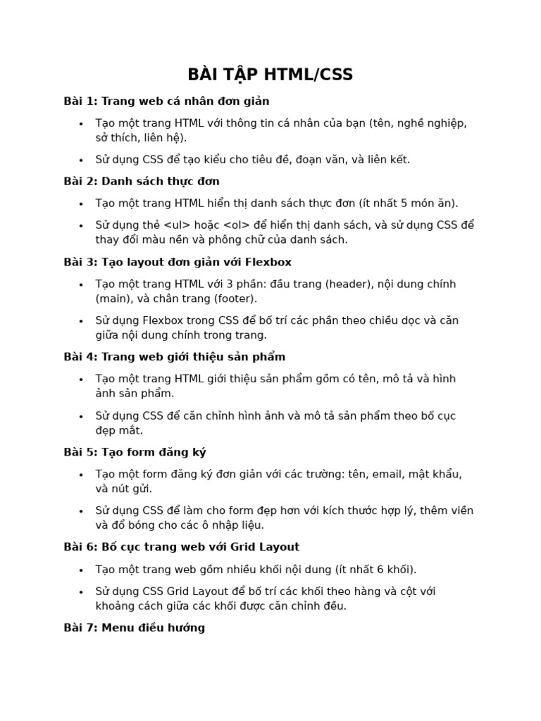 BT HTML CSS 1 | PDF