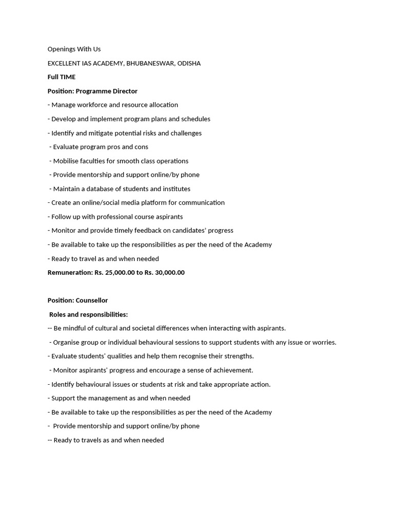 Programme Manager | PDF