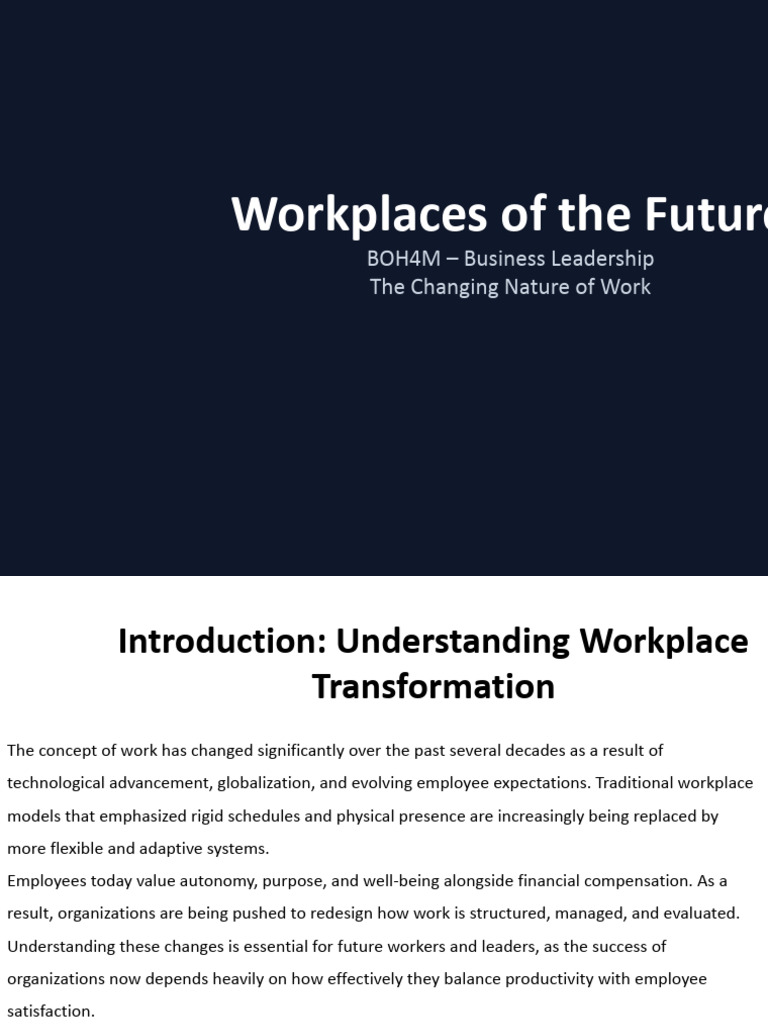 BOH4M Workplaces of The Future | PDF | Nursing | Employment