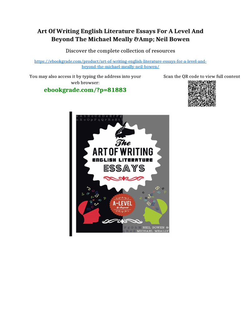 Art of Writing English Literature Essays For A level and beyond The ...