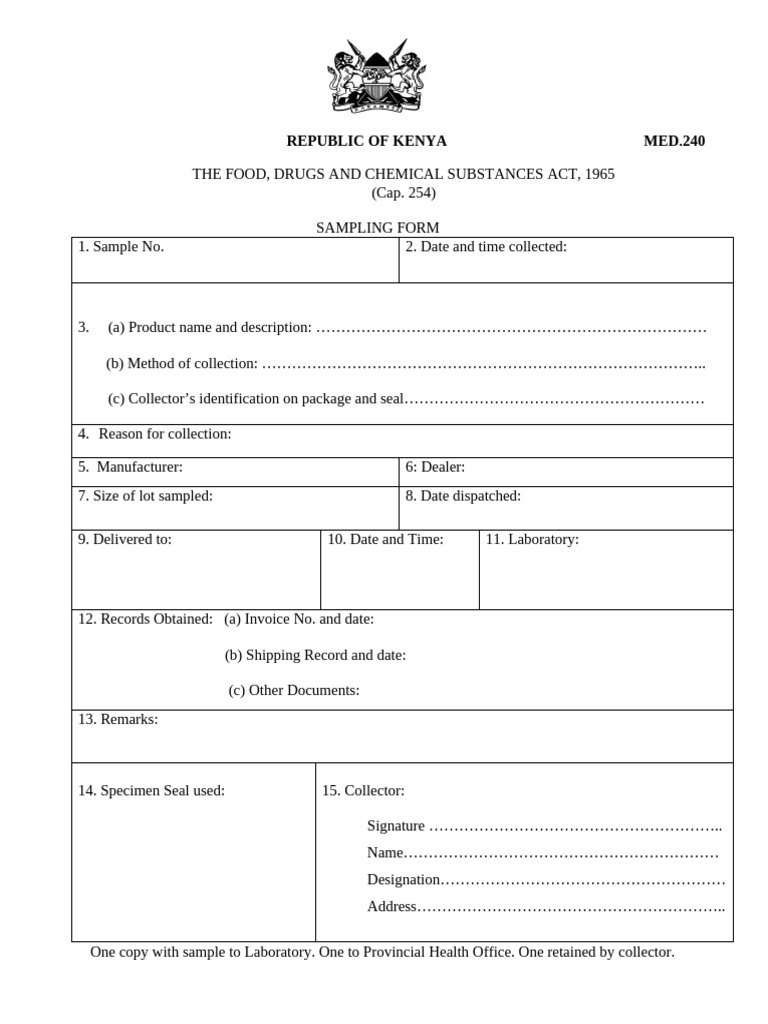 Med. 240 Sampling Form.2(7) | PDF