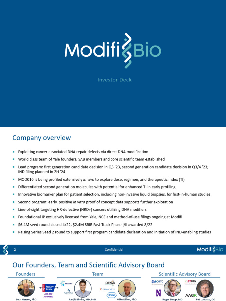 Modifi Bio Pitch Presentation | PDF | Glioma | Neoplasms