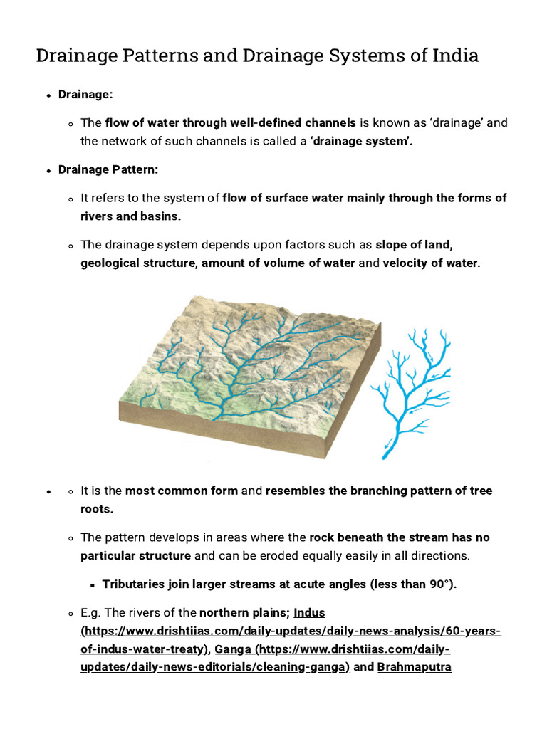 Drainage Patterns and Drainage Systems of India | PDF | Indus River ...