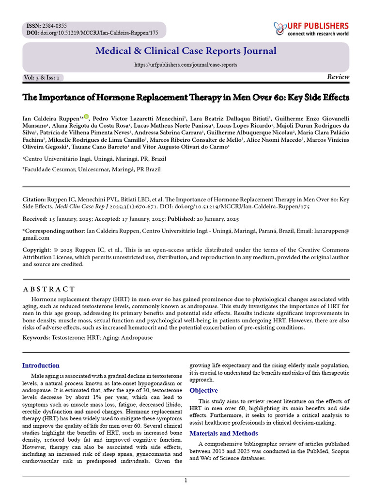 The Importance of Hormone Replacement Therapy in Men Over 60: Key Side ...