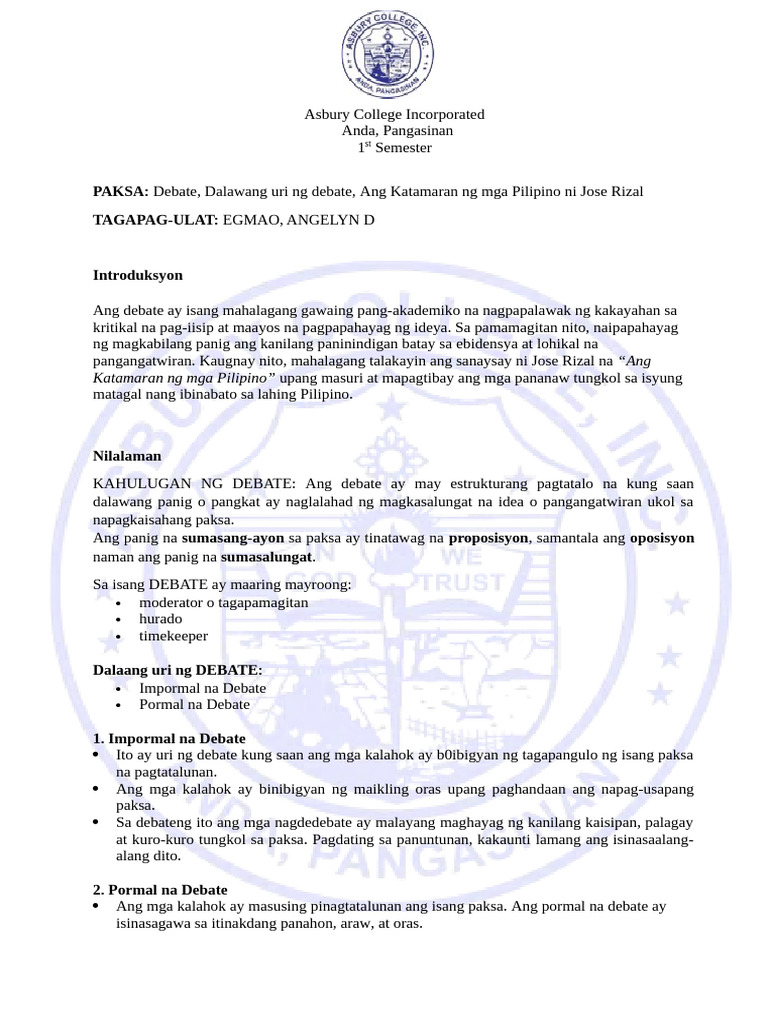 Debate | PDF