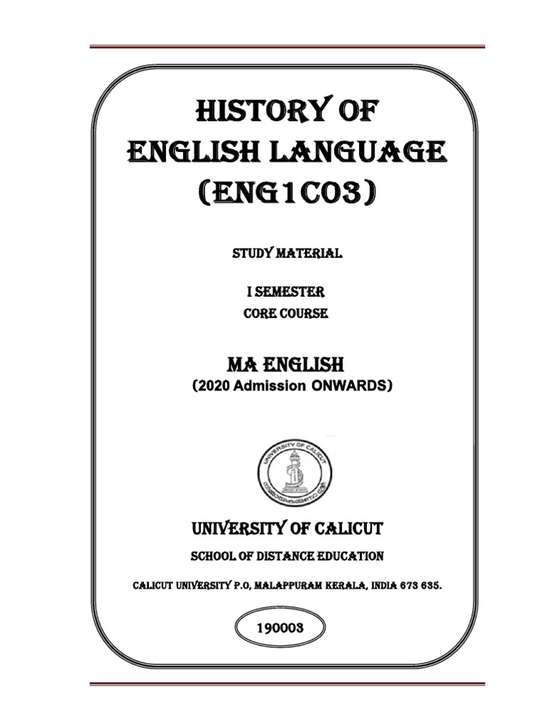 I-History of English Language | PDF | English Language | Grammatical Gender