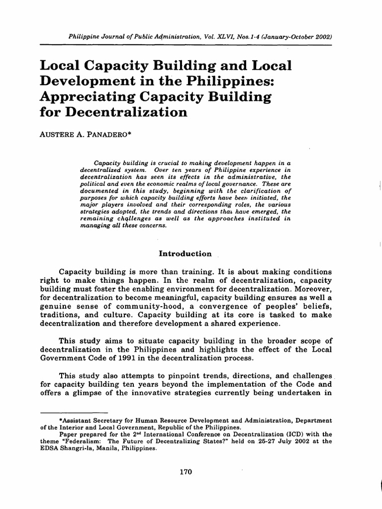 14_Local Capacity Building and Local Development in the Phils. | PDF ...