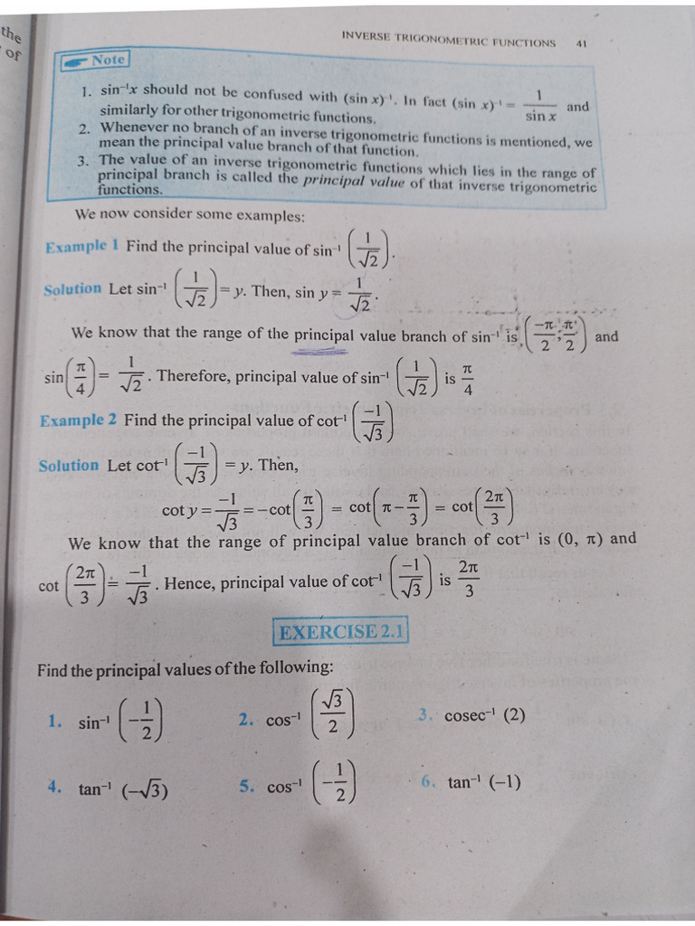 Inverse Trigo.. Function | PDF