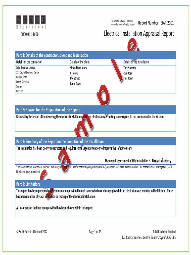 Solid Electrical Sample EIAR Report | PDF | Electricity | Electrical ...